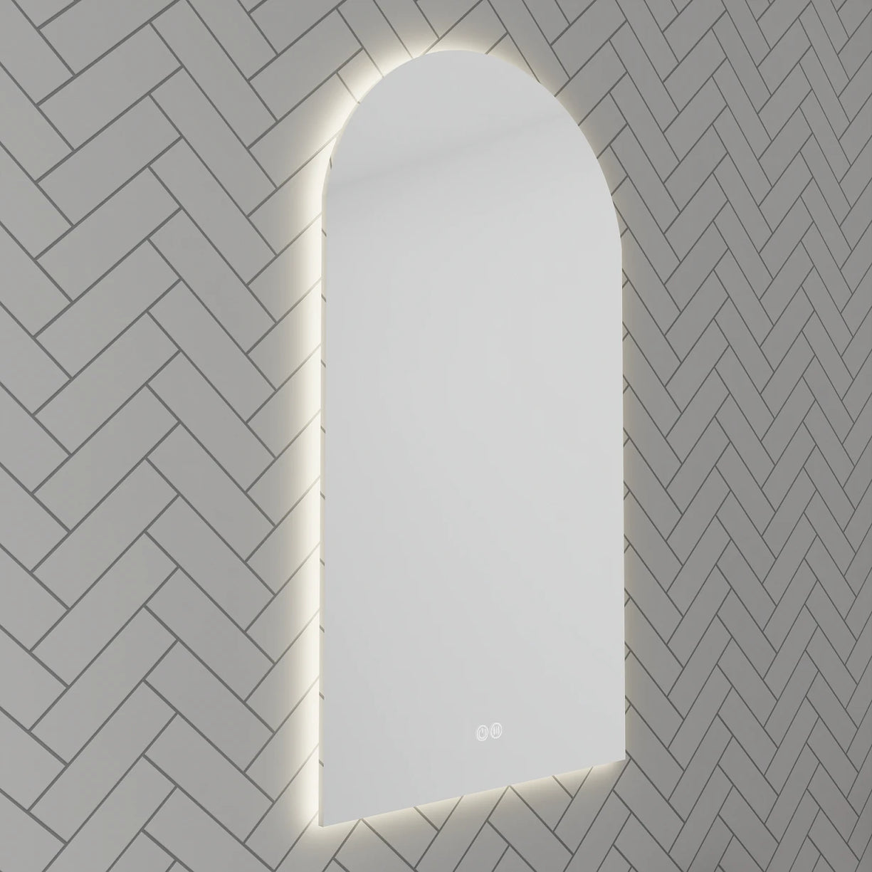 AURA frameless backlit LED Arch Mirror with 3 Colours by Lumixe mirrors ...