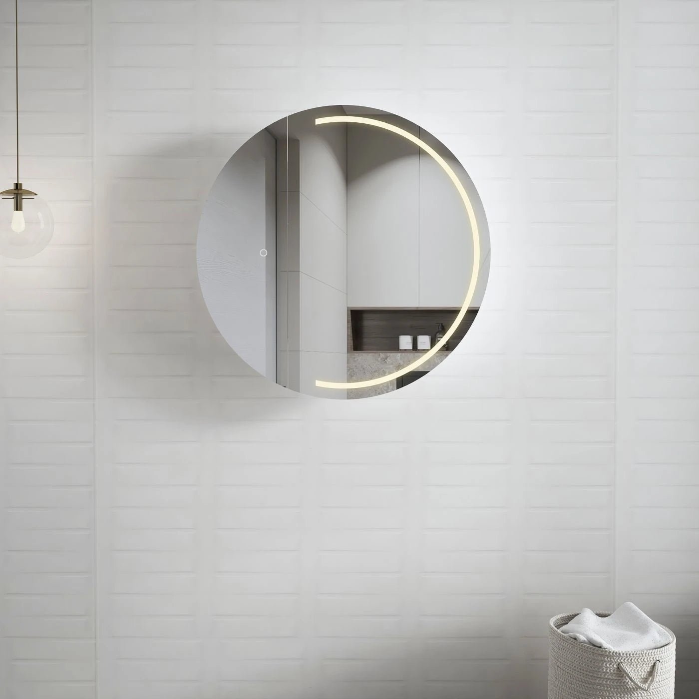 Shop London Dimmable LED lights Shaving Cabinet | Masterpiece Mirrors