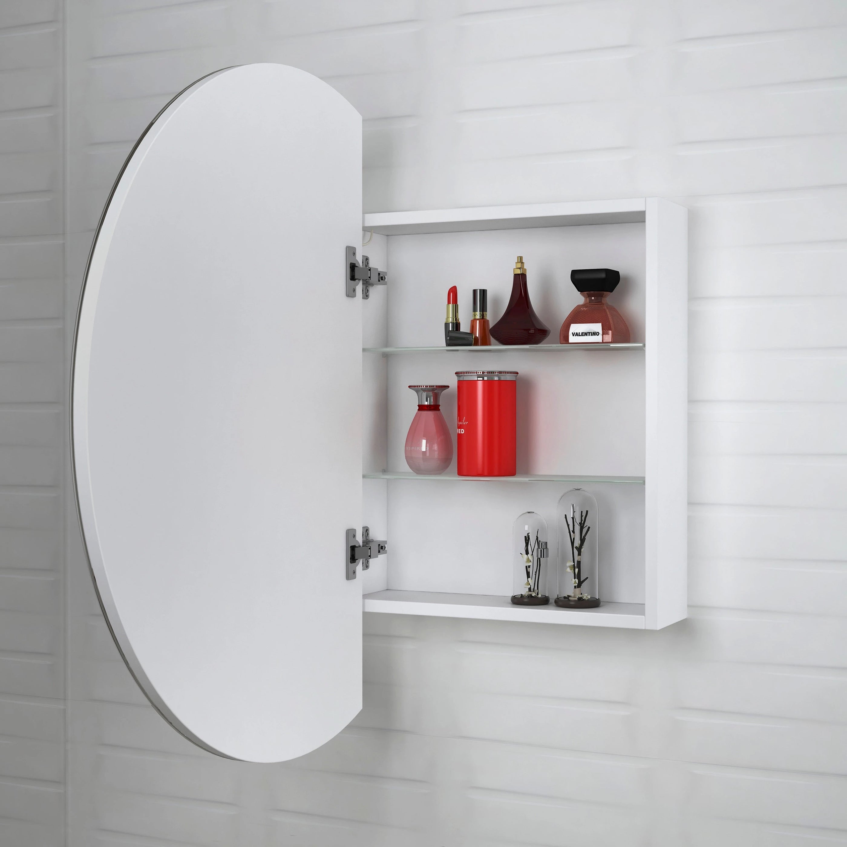 Shop London Dimmable LED lights Shaving Cabinet | Masterpiece Mirrors